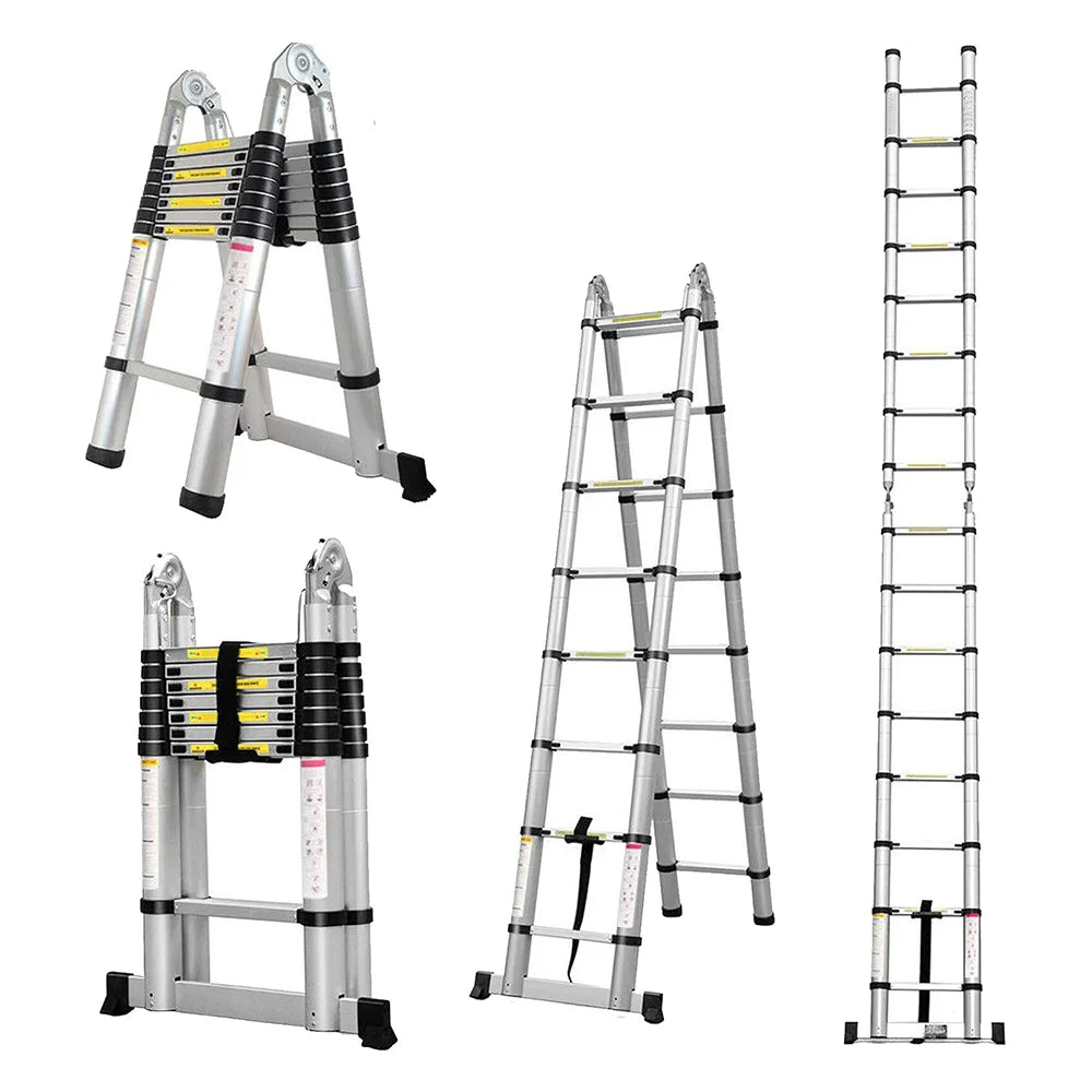 Imported Folding Aluminium Double Telescopic Ladder – Quetta Imports