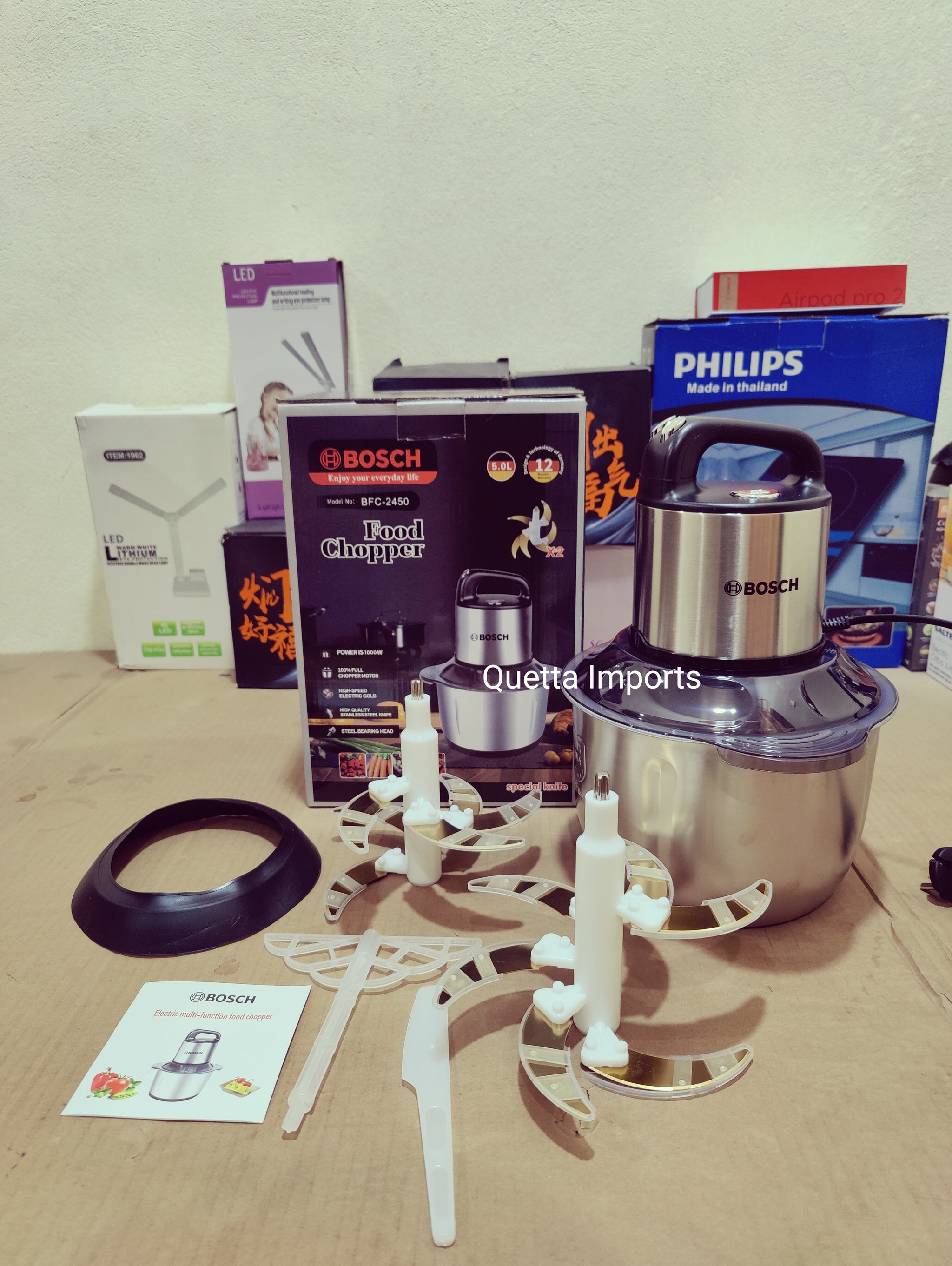 Lot Imported Bosch Electric Meat Chopper 5L With 6Blades 3 Speeds Leve ...