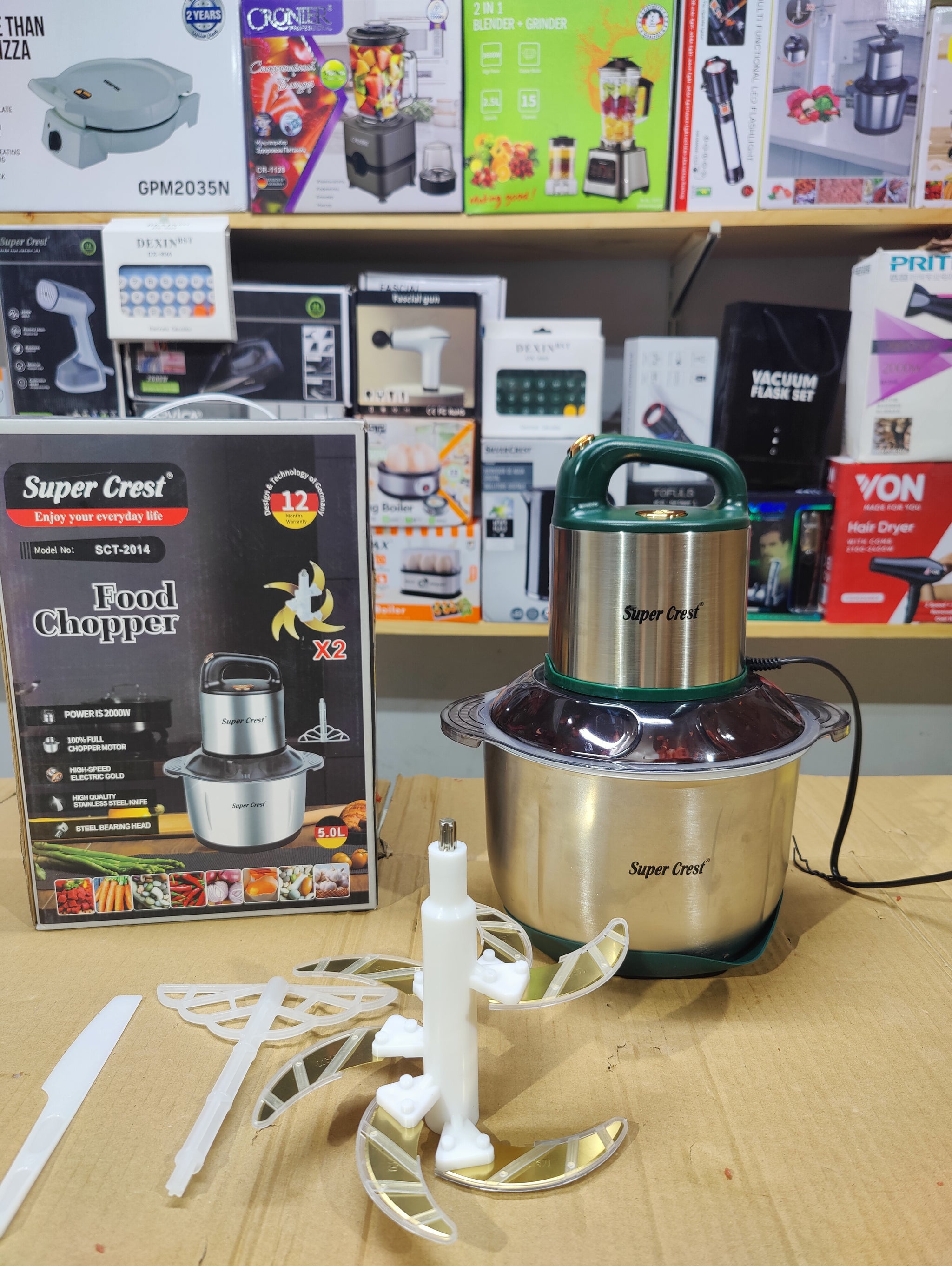 Super Crest 5L Meat Chopper with 6 Blades 2 Speed Level – Quetta Imports